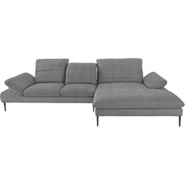 W.Schillig Ecksofa &raquo;enjoy&MORE, Designsofa, bequem, zeitlos und elegant, L-Form&laquo; Sitztiefenverstellung, F&uuml;&szlig;e schwarz pulverbeschichtet, Breite 340 cm 