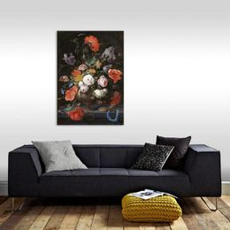 Art for the home Leinwandbild &raquo;Rijksmuseum, Albert Mignon&laquo; Art Blumen Stillleben Blumen Uhr 100 x 70 cm bunt Leinwand