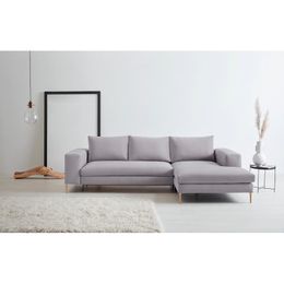 OTTO home Polsterecke &raquo;Finnja, softer, legerer Sitzkomfort, bequem, zeitloses Design, L-Form&laquo; Mit Bettfunktion & Bettkasten silber Luxus-Microfaser: 