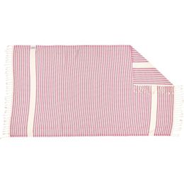 done. Plaid &raquo;Lounge Stripes&laquo; Leichtes Plaid mit geknoteten Fransen pink Baumwolle