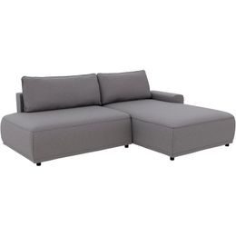 Trendmanufaktur Ecksofa &raquo;Fordon II, Schlafsofa mit Bettkasten, Couch in L-Form, Breite 250 cm&laquo; in Struktur LUMOS, 3D-Effekt, anthrazit, Armlehne 