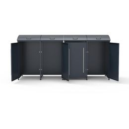 WESTMANN M&uuml;lltonnenbox &raquo;Moderna 4&laquo; Platz f&uuml;r 4 M&uuml;lltonnen je 240 L, BxHxT: 278x83x135 cm grau Metall, Stahl