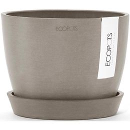Ecopots Blumentopf &raquo;Stockholm Mini 16 Taupe&laquo; f&uuml;r innen und au&szlig;en: frostsicher, bruchsicher und lichtbest&auml;ndig grau Kunststoff