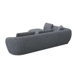 FLEXLUX Ecksofa &raquo;Torino, rund, L-Form, Sofa-Ecke mit Ottomane&laquo; Modernes, organisches Sofa-Design, Kaltschaum, Wellenunterfederung grau