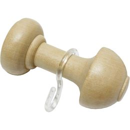 Gardinia Schalhalter &raquo;mit Haken, Holz&laquo; Serie Gardinenstangen-Set Lugano Classic &Oslash; 28 mm beige Holzwerkstoff