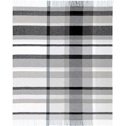 Biederlack Plaid &raquo;Harmony&laquo; im modernen Karo-Look, mit Fransen grau Baumwolle, Polyacryl
