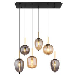 Globo LIGHTING Pendelleuchte &raquo;BLACKY&laquo; E14 1 Stk. H&auml;ngelampe, H&auml;ngeleuchte, verschiedene Gl&auml;ser, modern, Essbereich schwarz