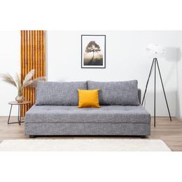 Collection AB Schlafsofa &raquo;DARIA inklusive Schlafunktion und Bettkasten&laquo; Schlafsofa,Bettfunktion,Bettkasten,inklusive R&uuml;ckenkissen,Federkern grau 100%