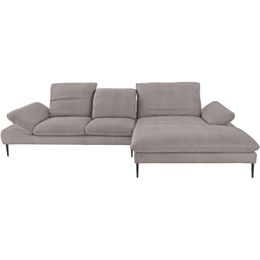 W.Schillig Ecksofa &raquo;enjoy&MORE, Designsofa, bequem, zeitlos und elegant, L-Form&laquo; Sitztiefenverstellung, F&uuml;&szlig;e schwarz pulverbeschichtet, Breite 340 cm 