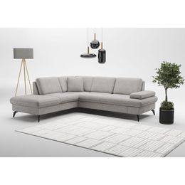 Sit & More sit&more Ecksofa &raquo;Morris Jubi L-Form, B: 238 cm&laquo; mit Armteilfunktion & 1 Zierkissen, optional Bettfunktion grau 95% Polyester, 5% Polyamid