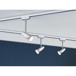 Paulmann Schienensystem-Leuchten &raquo;URail Set Barelli max 3x10W GU10 Chrom matt/Chrom&laquo; GU10 silber Metall