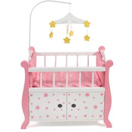 Bayer Chic 2000 CHIC2000 Puppenbett &raquo;Stars Pink&laquo; aus Holz mit Mobile pink Puppenbett