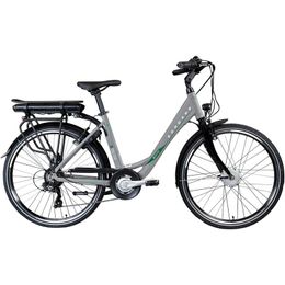 Z&uuml;ndapp Z&uuml;ndapp Damen &raquo;Z503&laquo; 7 Gang Shimano Tourney Schaltwerk Kettenschaltung Frontmotor 250 W Pedelec, Elektrofahrrad f&uuml;r Damen und Herren grau