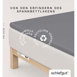 Schlafgut Spannbettlaken &raquo;PURE TOPPER in Gr. 90x200, 140x200 oder 180x200 cm, Laken f&uuml;r Topper&laquo; aus 95% Bio-Baumwolle 5% Elasthan, f&uuml;r Matratzen bis 10 cm H&ouml;he 