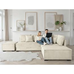 Home Affaire Ecksofa inkl. Bettfunktion, Bettkasten, 3 Zierkissen, Boxspringbett 180x200 cm 100% Polyester