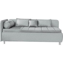 Alina Schlafsofa &raquo;Kiana&laquo; mit Bettkasten und Zierkissen, Liegefl&auml;che 90/200 cm oder 100/200 cm grau Struktur TMD (100% Polyester)