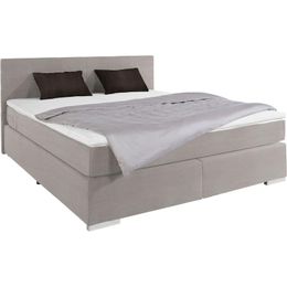 COTTA Boxspringbett &raquo;Simba&laquo; Topseller! wahlweise mit oder ohne Matratze und Topper bestellbar grau Polyester