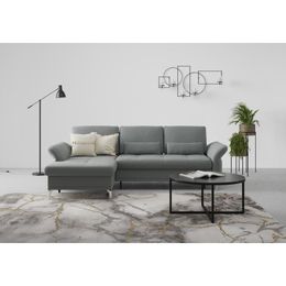 Home Affaire Ecksofa &raquo;Palm Beach L-Form&laquo; Federkern, mit Sitztiefenverstellung, wahlweise mit Bettfunktion grau 100%Polyester