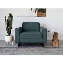 Home Affaire Loveseat &raquo;Pinto 105 cm, Cord, Chenille, Lederoptik&laquo; mit Keder, Metallf&uuml;&szlig;en und auch in Cord Bezug erh&auml;ltlich gr&uuml;n 92% Polyester, 8% Nylon