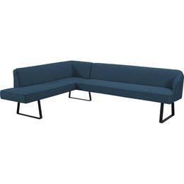 exxpo - sofa fashion Eckbank &raquo;Americano&laquo; mit Keder und Metallf&uuml;&szlig;en, Bezug in verschiedenen Qualit&auml;ten blau