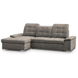 WERK2 Ecksofa &raquo;Carmen, mit Bettfunktion & Bettkasten, optional Sitztiefenverstellung&laquo; ohne Sitztiefenverstellung, Struktur weich, beige beige 95% 