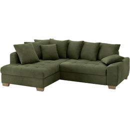 Ecksofa &raquo;Nikita II, L-Form&laquo; Wahlweise mit Bettfunktion & Bettkasten gr&uuml;n Memphis (Grundgewebe - 100% Polyester; Nutzschicht- 90% Polyester / 10% 