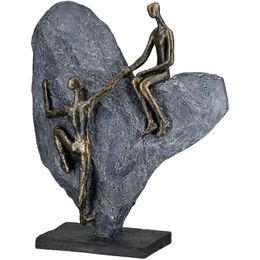 Casablanca by Gilde Dekoobjekt &raquo;Skulptur Herz Heart of stone bronzefarben; grau H. 29,7 cm&laquo; Kunstharz
