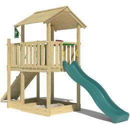 Jungle Gym Spielturm &raquo;Drift&laquo; Spielanlage inklusive Rutsche mit Wasseranschluss gr&uuml;n Holzwerkstoff