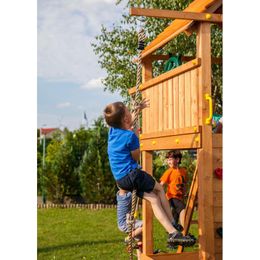 Fungoo Spielturm &raquo;FORTRESS&laquo; mit Schaukel & Rutsche, FSC - sch&uuml;tzt Wald braun Holz, Metall, Polyethylen