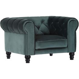 GUTMANN FACTORY Chesterfield-Sessel gr&uuml;n 100% Polyester