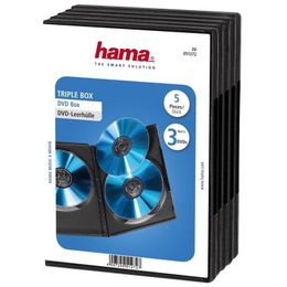 Hama DVD-H&uuml;lle &raquo;DVD Leerh&uuml;lle Dreier Box, Triple Box, 5er Pack, Schwarz, Schutzh&uuml;lle&laquo; schwarz Polypropylen Sicheres Fixieren und einfaches Herausnehmen