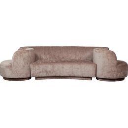 Woood Loungesofa &raquo;Combi-Popular: Bank + Sessel&laquo; mit grobem Chenille gef&uuml;ttert, Breite 370 cm grau