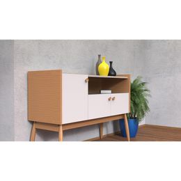 WOODMAN Sideboard Kommode im angesagten skandinavischen Look, Breite 115 cm, FSC wei&szlig;