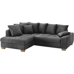 Ecksofa &raquo;Nikita II, L-Form&laquo; Wahlweise mit Bettfunktion & Bettkasten schwarz Memphis (Grundgewebe - 100% Polyester; Nutzschicht- 90% Polyester / 10% 