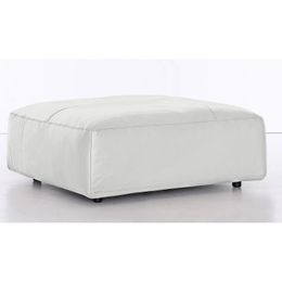 Musterring Hocker &raquo;LUCIA&laquo; wei&szlig; Flachgewebe VALMONT (60% Baumwolle/40% Leinen);Leder PURO, pigmentiertes Leder;Microfaser CRONA (100% Polyester);Flachgewebe 