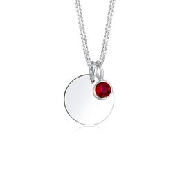 Elli Damen Collierkettchen &raquo;Geburtsstein mit Kristallen von Swarovski 925 Sterling Silber&laquo; rot