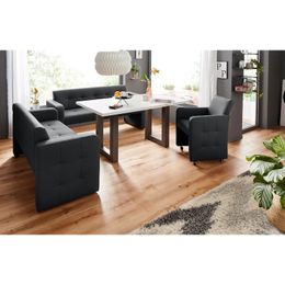 exxpo - sofa fashion Sessel &raquo;Barista Clubsessel auf Rollen, schmale Armlehnen, aktuelles Design&laquo; bequem und komfortabel, Breite 61 cm schwarz