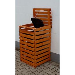 Promadino M&uuml;lltonnenbox f&uuml;r 1x240 l aus Holz, BxTxH: 67x90x122 cm braun Holzwerkstoff