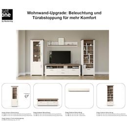 set one by Musterring Wohnwand &raquo;York&laquo; 4 Stk. tlg. wei&szlig; Spanplatte