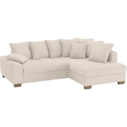 Ecksofa &raquo;Nikita II, L-Form&laquo; Wahlweise mit Bettfunktion & Bettkasten beige Stripes (92% Polyester / 8% Nylon)