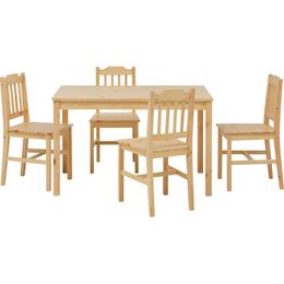 Home Affaire Essgruppe &raquo;Chur&laquo; Set, 5 Stk. tlg. gefertigt aus massivem Kiefernholz beige Massivholz