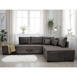 Home Affaire Ecksofa inkl. Bettfunktion, Bettkasten, 3 Zierkissen, Boxspringbett 180x200 cm 100% Polyester