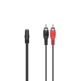 Hama Audio-Adapter &raquo;Audio-Adapter, 2 Cinch-Stecker - 3,5-mm-Klinken-Kupplung Cinch-Adapter&laquo; Cinch zu 3,5-mm-Klinke 10 cm schwarz