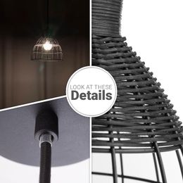 Paco Home Pendelleuchte &raquo;PUCA&laquo; E27 Lampe Pendelleuchte Korb Stahl Papier Esstisch Lampe Boho E27 schwarz