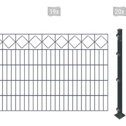 Arvotec Doppelstabmattenzaun &raquo;ESSENTIAL 100 zum Aufschrauben "Karo" mit Zierleiste&laquo; Zaunh&ouml;he 100 cm, Zaunl&auml;nge 2 - 60 m grau Kunststoff, Stahl
