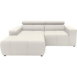 DOMO collection Ecksofa &raquo;Brandon, inkl. Kopfteilverstellung, B/T/H: 214/100/80 cm, L-Form&laquo; Mit Kopfteilverstellung, auch in Leder und Cord, L-Form 