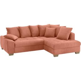 Ecksofa &raquo;Nikita II, L-Form&laquo; Wahlweise mit Bettfunktion & Bettkasten orange Novaclean Avanti (100% Polyester)