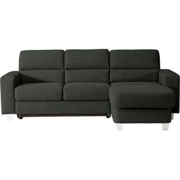 Alina Ecksofa &raquo;Ilana&laquo; wahlweise mit Bettfunktion und Stauraum schwarz Struktur TTA (100% Polyester)