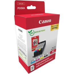 Canon Tintenpatrone &raquo;CLI-571 XL Multipack&laquo; original Druckerpatrone 571 XL, mit Fotopapier Value Pack bunt Beinhaltet 1 Musterpaket Fotopapier