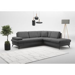Sit & More sit&more Ecksofa &raquo;Morris Jubi L-Form, B: 238 cm&laquo; mit Armteilfunktion & 1 Zierkissen, optional Bettfunktion grau 95% Polyester, 5% Polyamid